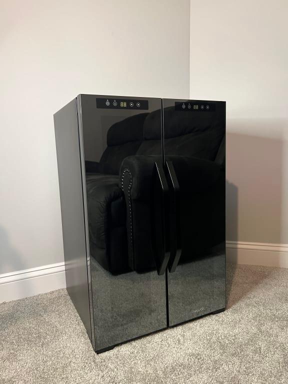 Newair Shadow Series Wine Cooler Refrigerator 12 Bottle & 39 Can Dual ...