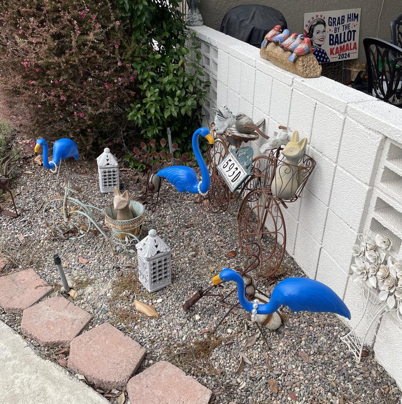 Northlight Set of 2 Blue Tropical Flamingo Outdoor Lawn Stakes 33 inch ...