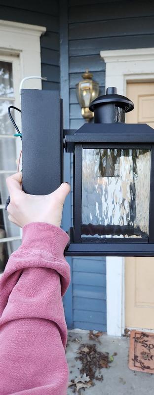 Cedar Hill 11-in H 1-Light Matte Black Motion Sensor Outdoor Wall Light ...