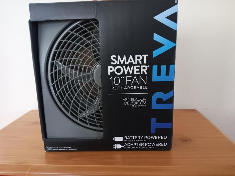 Treva 10" Smartpower Portable Battery Powered or Rechargeable Fan, with ...
