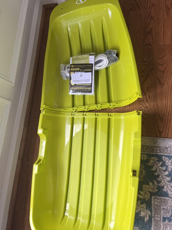Snow Joe SJ-SLD48-RED Plastic Snow Sled 48 Inch Sledding Toboggan Board ...
