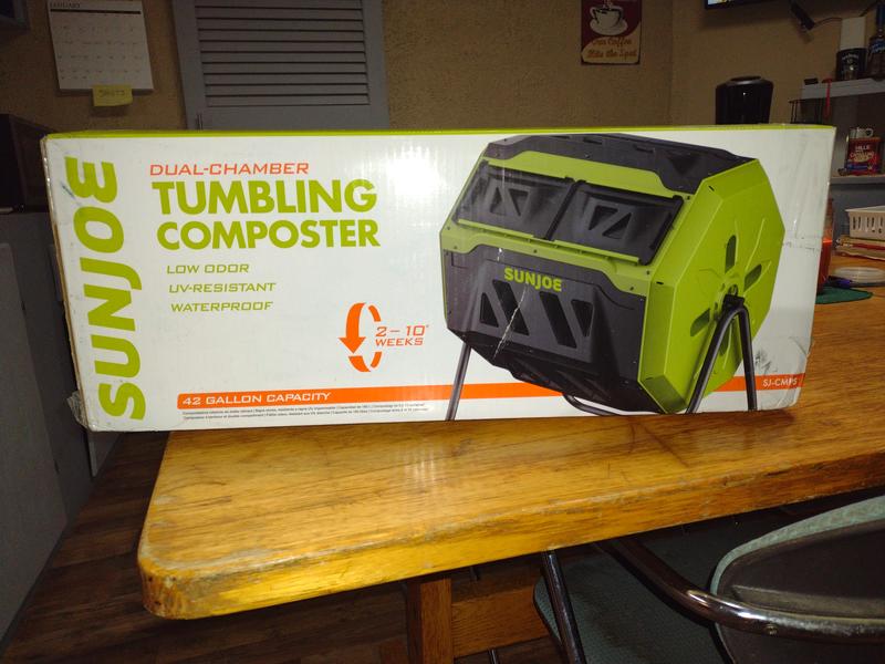 Sun Joe Dual Chamber Tumbling Composter Advanced Aeration 42 Gallon SJ ...