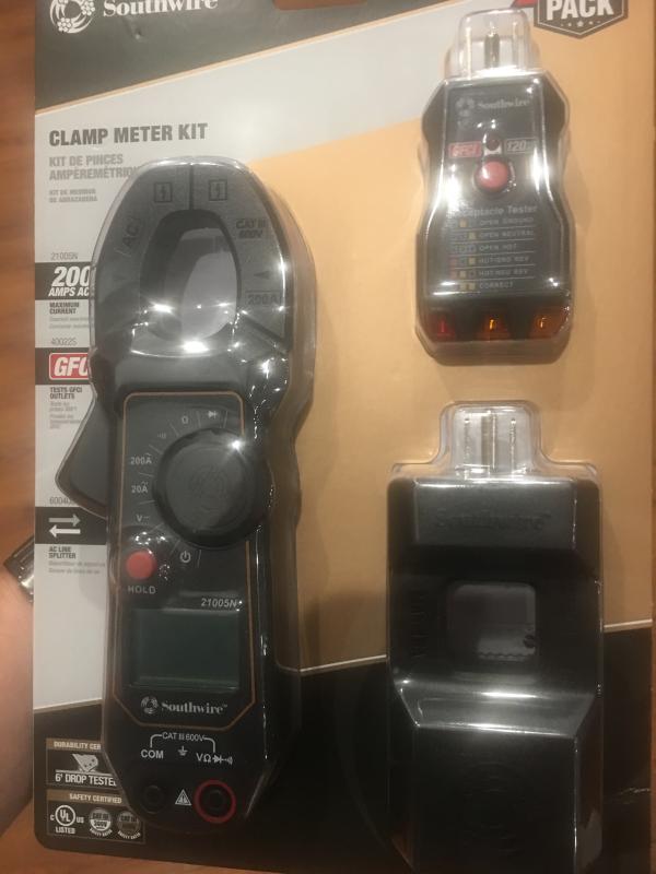 Southwire Digital Display Clamp Meter Multimeter 200 Amp 600-Volt ...