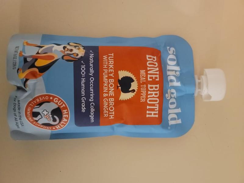Solid Gold Turkey Bone Broth with Pumpkin & Ginger Topper with Collagen ...