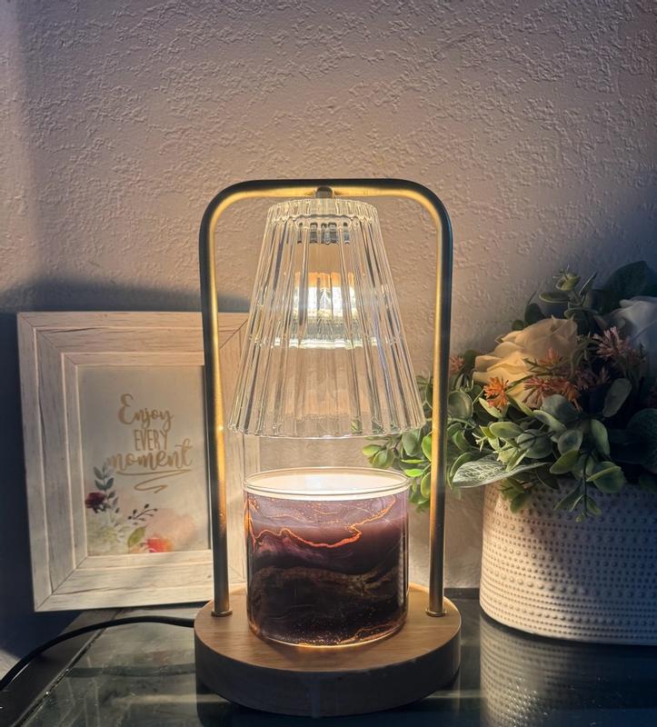 Nordic Hygge Candle Warmer Lamp with Timer Dimmable Electric Wax Melt ...