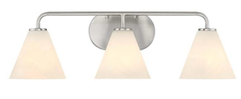 Savoy House Blair 25.5-in 3-Light Satin Nickel LED Traditional Vanity ...