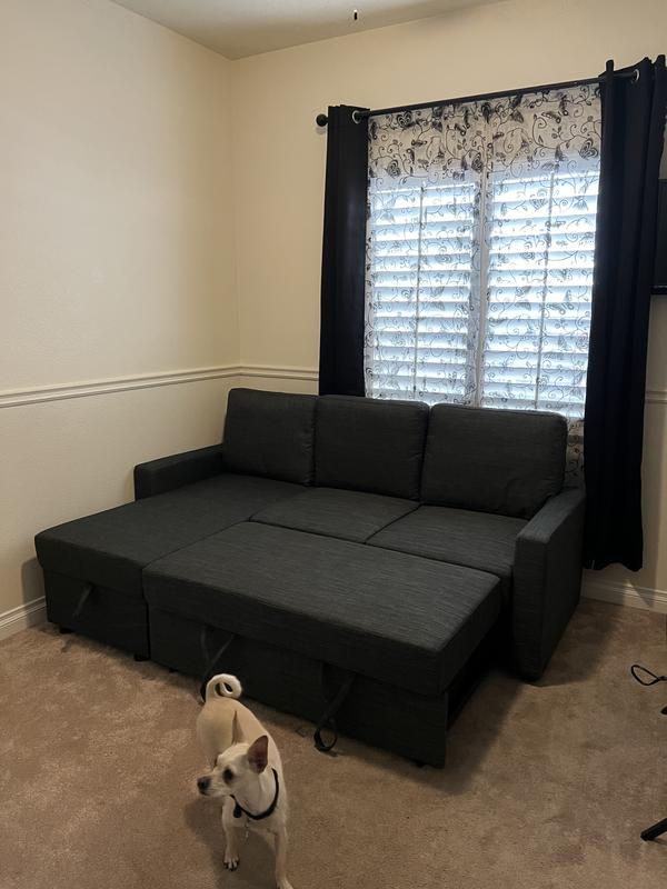 Lincoln fabric reversible storage sectional with pullout bed store