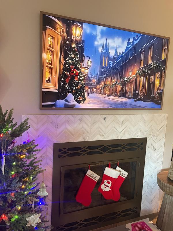 Samsung 65-in The Frame Customizable Bezel Beveled Brick Red in the TV ...