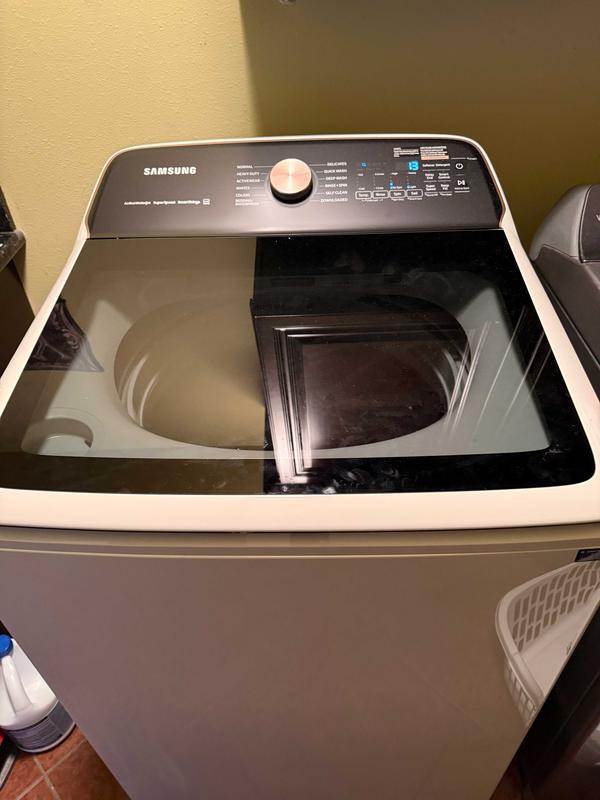 Samsung 5.5-cu ft High Efficiency Impeller Smart Top-Load Washer (Ivory ...