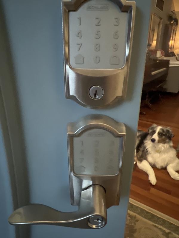 Schlage Encode Lever Camelot-Accent Satin Nickel Smart Lock Electronic ...