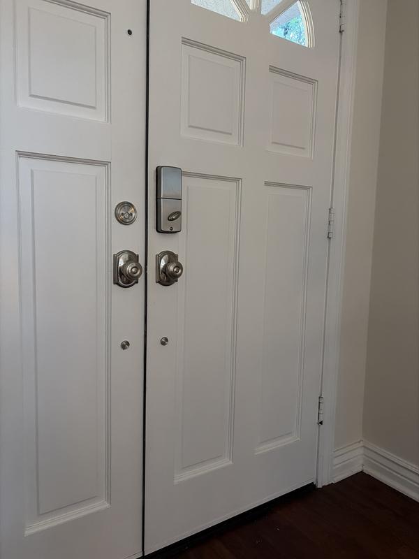 Schlage Accent with Camelot trim Satin Nickel Right-Handed Dummy at ...