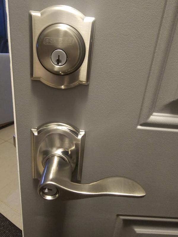 Schlage B60 Series Satin Nickel Single Cylinder Deadbolt B60COL619 at ...