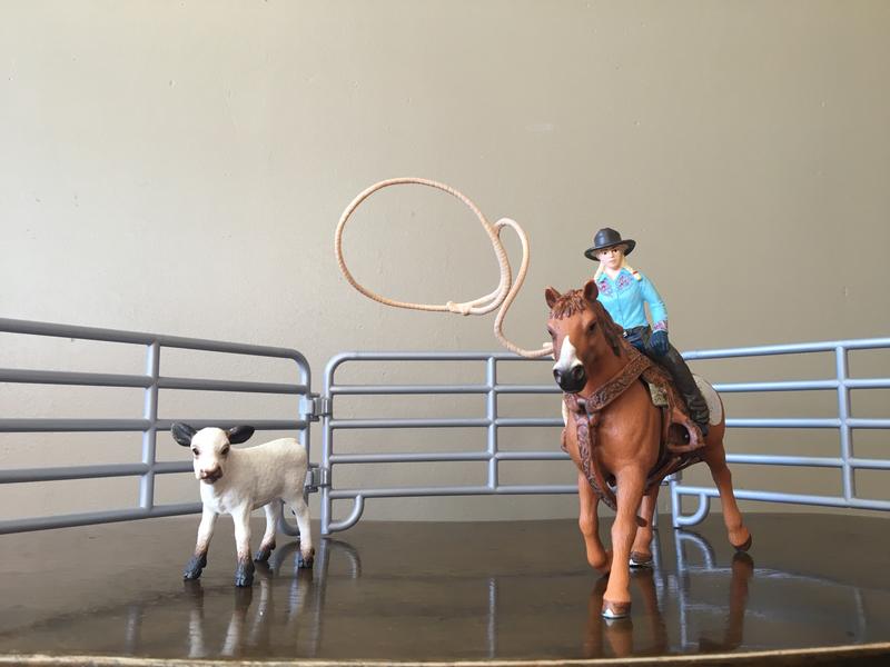 schleich Farm World Cowgirl Team Roping Fun Playset with Quarter Horse ...
