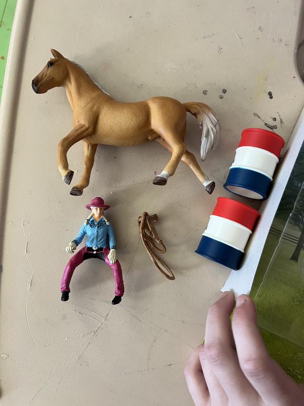 Schleich 6 pc. Barrel Racing with Cowgirl Playset at Tractor Supply Co