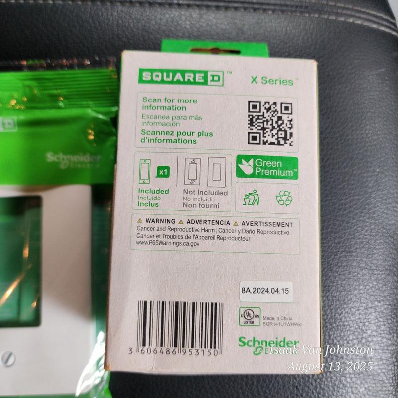 Square D by Schneider X Series Smart WiFi Matter 15-amp Single-pole/3 ...