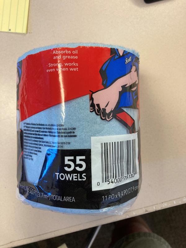 Scott 1 Ply Shop Paper Towels Blue 55 Sheets Per Roll Pack Of 30 Rolls ...