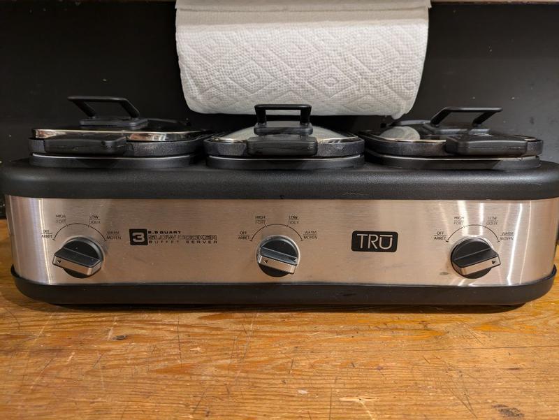 TRU Triple Crock Slow Cooker with Three 2½ Quart Inserts in the Slow ...