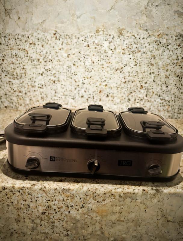 TRU Triple Crock Slow Cooker with Three 2½ Quart Inserts in the Slow ...