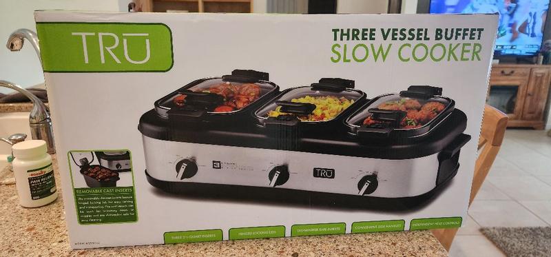 TRU Triple Crock Slow Cooker with Three 2½ Quart Inserts in the Slow ...
