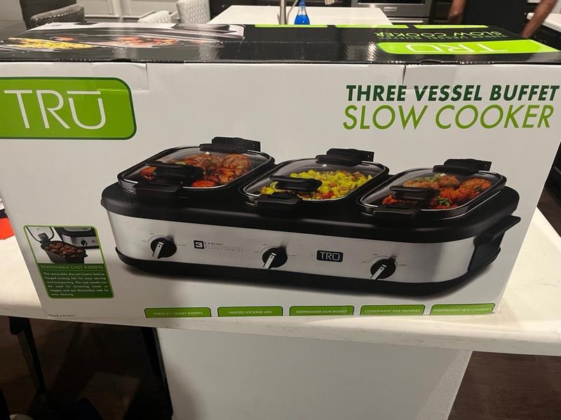 TRU Triple Crock Slow Cooker with Three 2½ Quart Inserts in the Slow ...