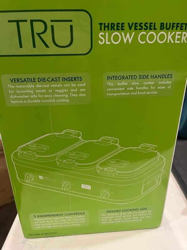 TRU Triple Crock Slow Cooker with Three 2½ Quart Inserts in the Slow ...
