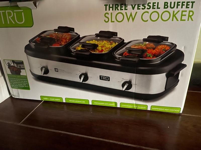TRU Triple Crock Slow Cooker with Three 2½ Quart Inserts in the Slow ...