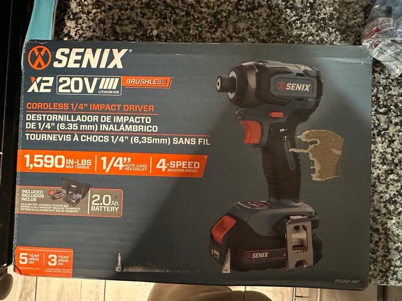 SENIX X2 20-volt 1/4-in Brushless Cordless Impact Driver (1-Battery ...