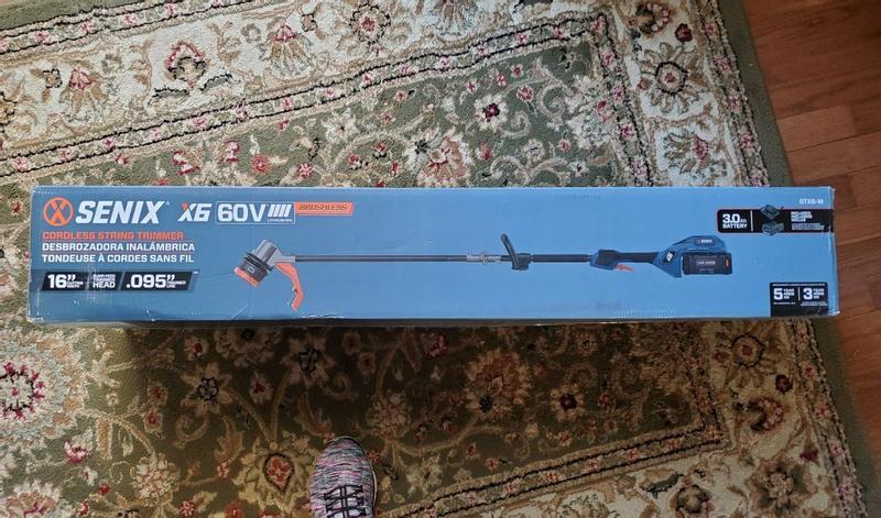 SENIX 60-volt Max 16-in Straight Shaft Battery String Trimmer 3 Ah ...