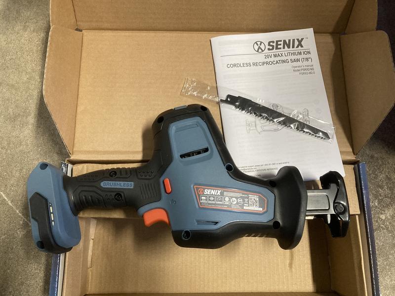 Senix 20 Volt Max Brushless 7/8-Inch Compact Brushless Reciprocating ...