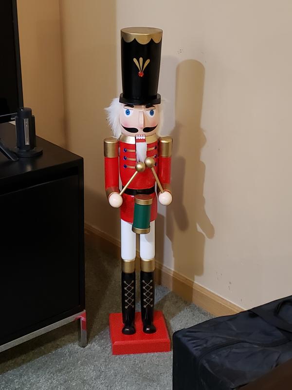 Sunnydaze Decor 35.75-in Wood Nutcracker Figurine in the Christmas ...