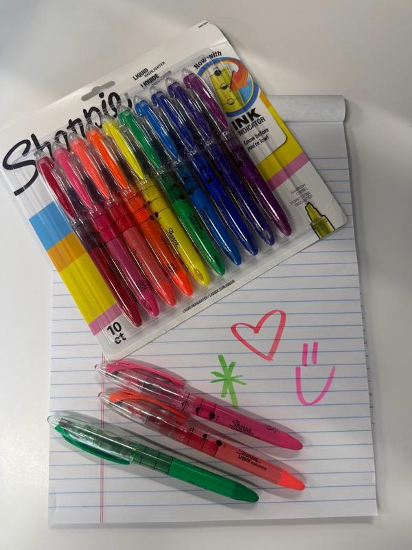 Sharpie Liquid Pen Style Highlighters, Chisel Tip, Fluorescent Yellow ...