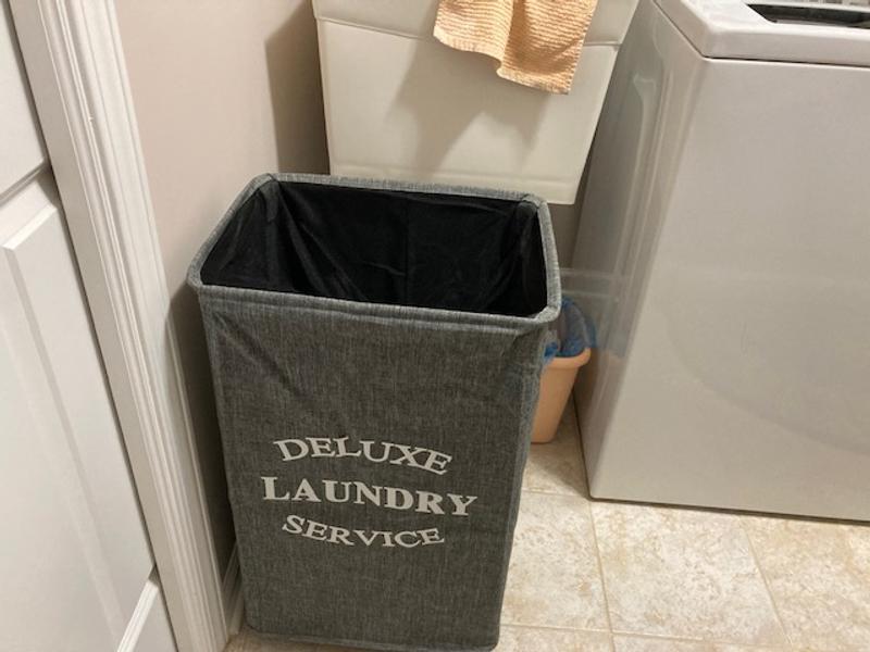 WOWLIVE 90-Liter Gray Polyester Laundry Basket in the Laundry Hampers ...