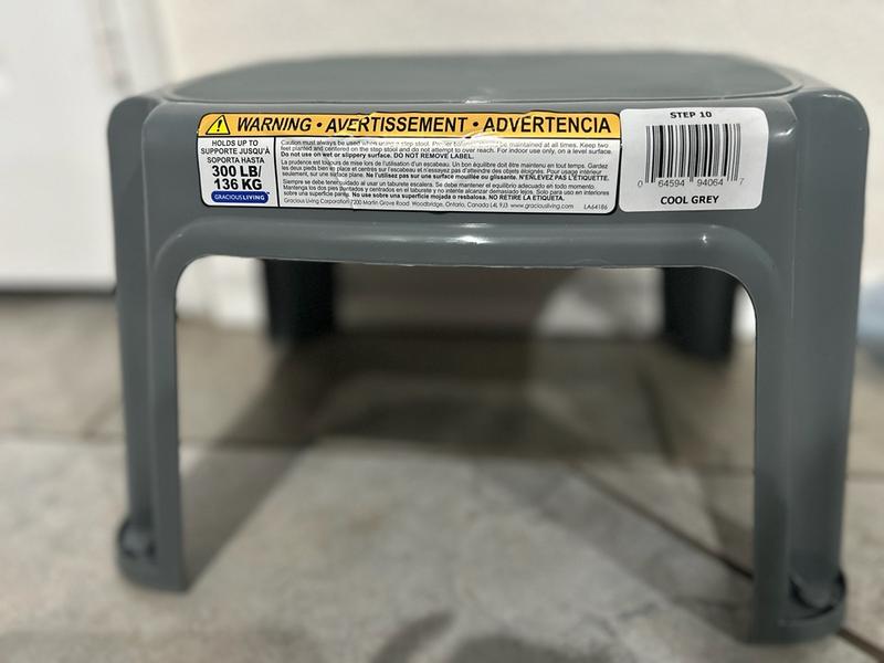 Gracious Living 9.5 Inch Plastic 1 Step Portable Home and Kitchen Stool ...