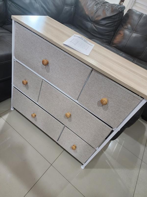 REAHOME 6 Drawer Dresser Organization Storage Unit with Steel Frame ...