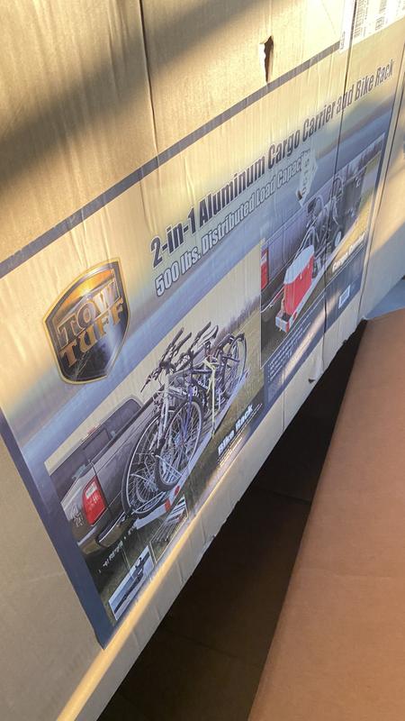 Tow Tuff TTF 2762ACBR Heavy Duty 2 in 1 Aluminum Cargo Carrier with Bike Rack in the Bike Racks ...