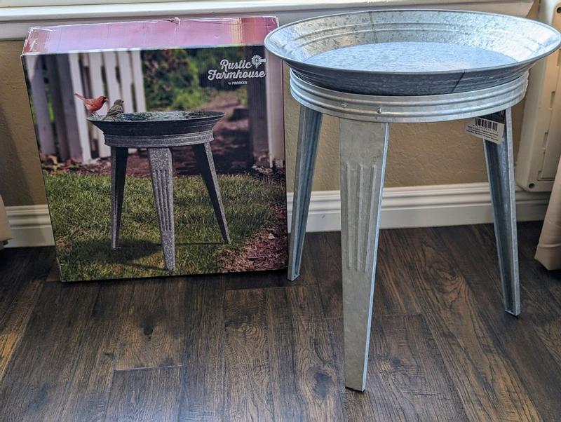 Panacea Products Panacea 82930 Galvanized Vintage Style Metal Bird Bath ...