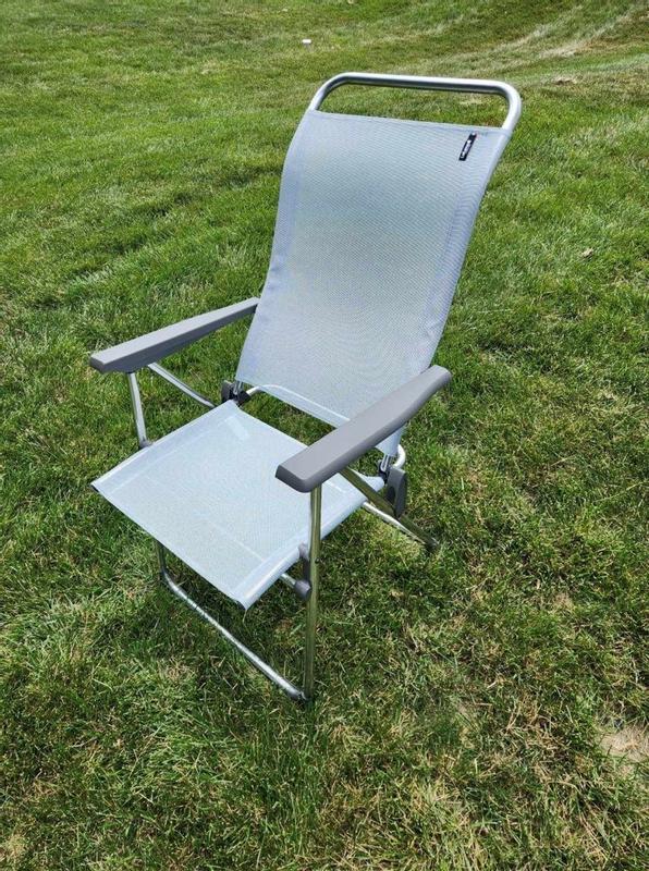 Lafuma Set of 4 Blue Aluminum Frame Stationary Beach Chair with Blue ...