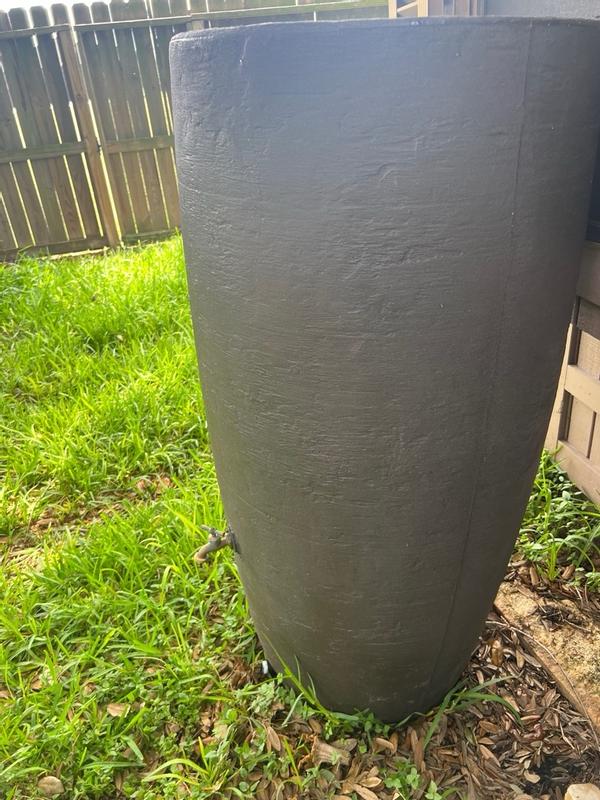 Algreen Products 80-Gallon Brown Plastic Rain Barrel Spigot in the Rain ...