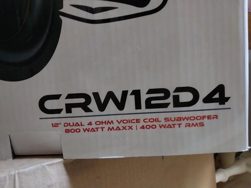 Crunch CRW12D4 12 Inch 800 Watt MAX 4 Ohm Dual Voice Coil Car Subwoofer ...