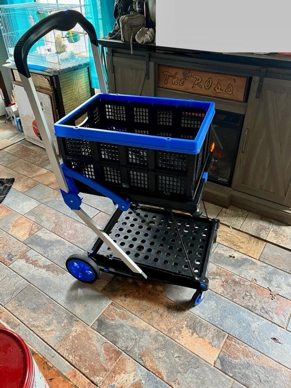 MAGNA CART 2-Tier Folding Shopping Hospitality Utility Cart w ...