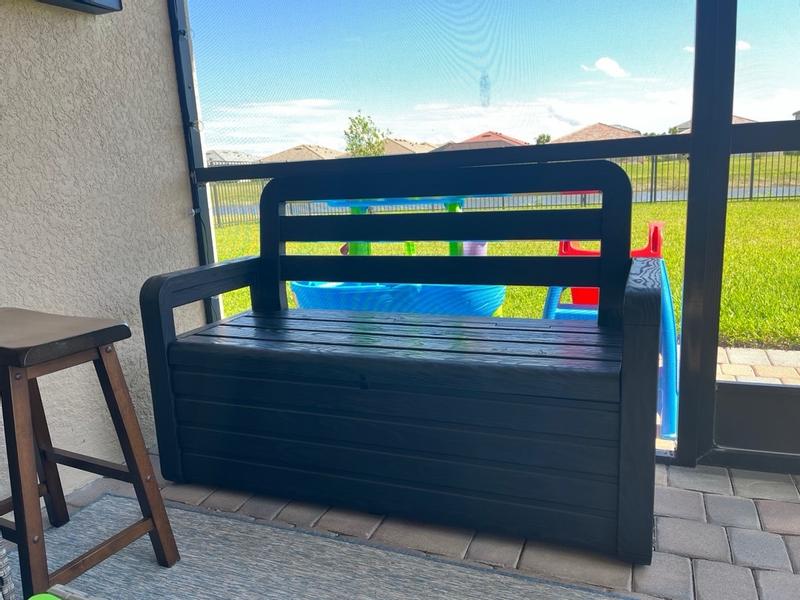 TOOMAX Foreverspring 52-in W x 35-in H Anthracite Plastic Storage Bench ...