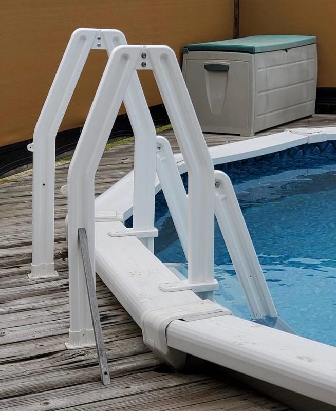 Vinyl Works 60-in Plastic Drop-in pool steps Hand Rail in the Above ...