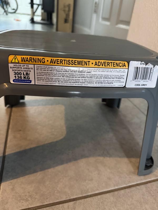 Gracious Living 9.5 Inch Plastic 1 Step Portable Home and Kitchen Stool ...