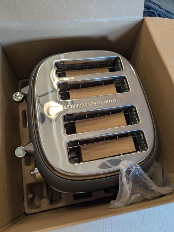 Haden Chelsea Stainless Steel 4 Slice Toaster Extra Wide Slots Grey and ...