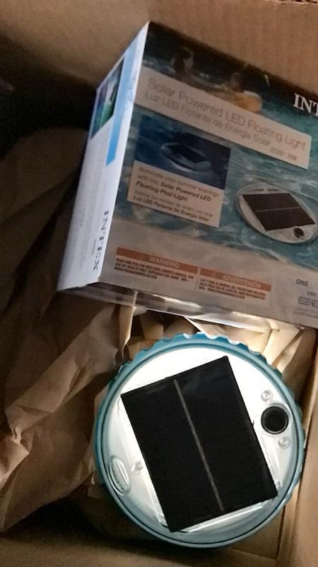 Intex 28690E Solar Powered LED Floating Pool Night Light Auto On Color ...