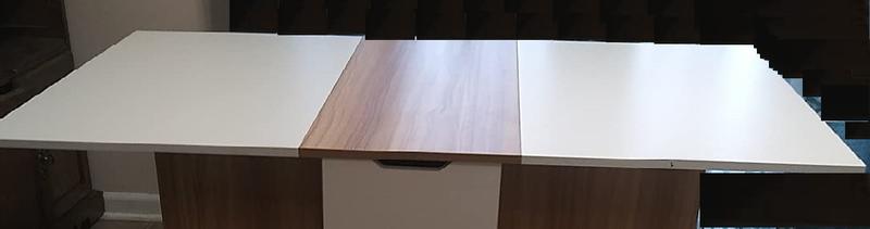 JOMEED Folding Dining Kitchen Table with Drawer and 2-Layer Storage ...