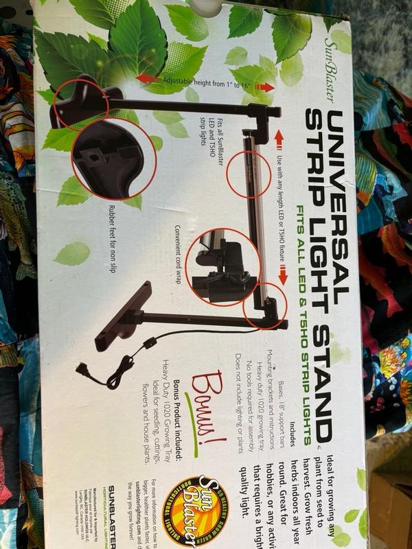 SunBlaster Universal Aluminum Adjustable T5 Light Strip Stand with ...