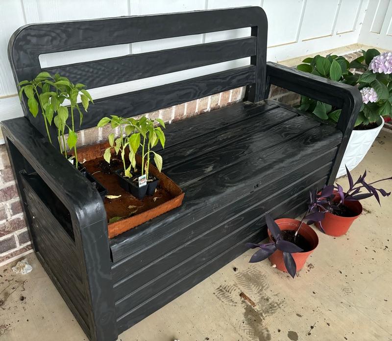 TOOMAX Foreverspring 52-in W x 35-in H Anthracite Plastic Storage Bench ...