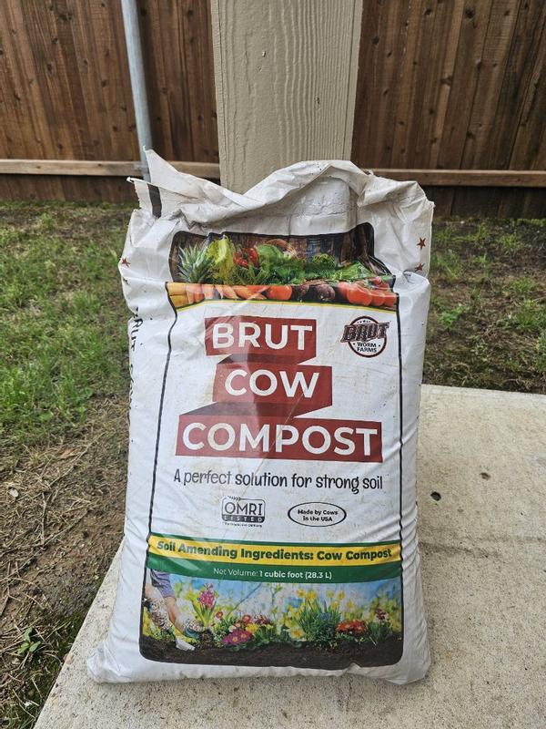 Brut Worm Farms Brut Organic Cow Compost 10 Quart Nutrient-Rich ...
