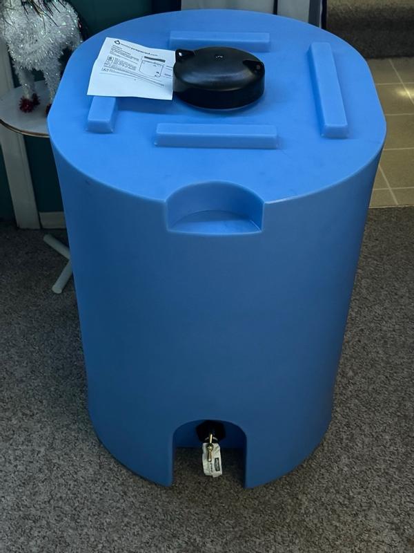 WaterPrepared 55-Gallon Plastic Blue Water Storage Tank WW-55 BLUE DS ...